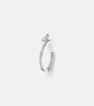 REPOSSI Serti Sur Vide Single Hoop Earring - Silver
