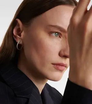 REPOSSI Serti Sur Vide Single Hoop Earring - Silver