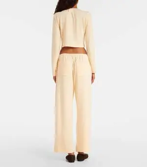 LESET Lauren Cropped Jersey Cardigan - Yellow