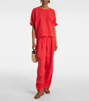 Velvet By Graham & Spencer Gini Linen Straight Pants
