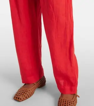 Velvet By Graham & Spencer Gini Linen Straight Pants