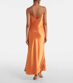 Galvan Provence Satin Slip Dress - Gold