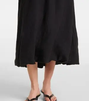 Velvet By Graham & Spencer Rachelle Linen Midi Skirt