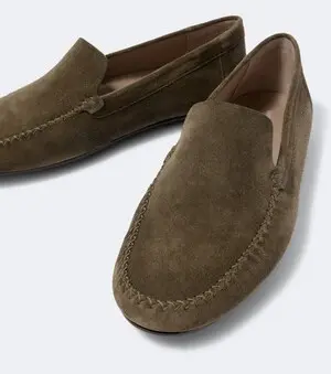 Manolo Blahnik Alder Suede Loafers - Green