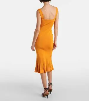 Galvan Atalanta Knitted Midi Dress - Orange