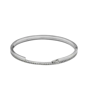 REPOSSI 18kt White Gold Diamond Bangle - Silver