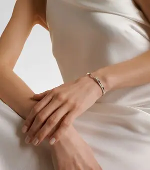 REPOSSI 18kt White Gold Diamond Bangle - Silver