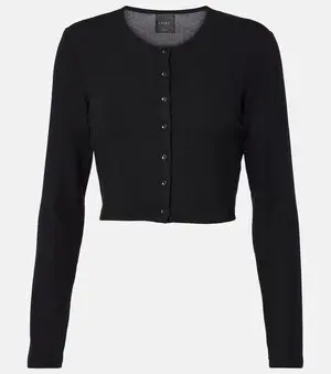 LESET Lauren Cropped Cardigan - Black