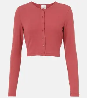 LESET Lauren Cropped Cardigan - Pink