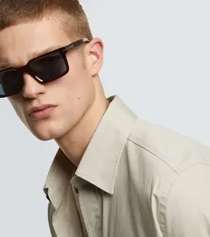 Zegna Rectangular Sunglasses - Brown