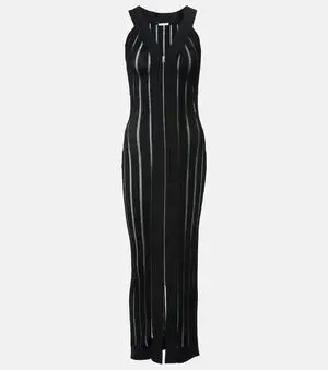 NENSI DOJAKA Ribbed-knit Maxi Dress - Black