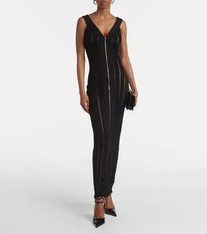 NENSI DOJAKA Ribbed-knit Maxi Dress