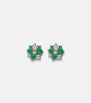 SYDNEY EVAN Cocktail Earrings With Emeralds And Diamonds - Gold