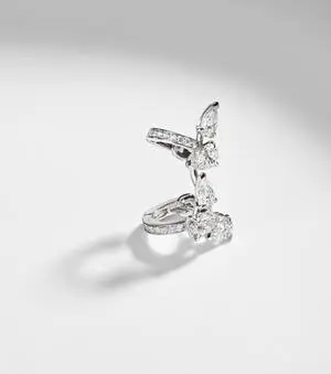 REPOSSI 18kt White Gold Diamond Ear Climber - Silver