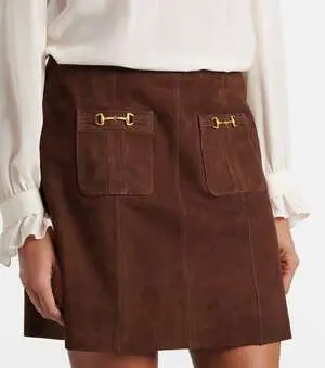 Rixo Wiley Suede Miniskirt - Brown