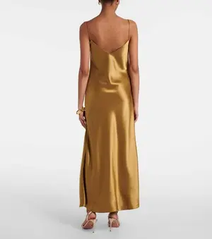 Galvan Provence Satin Slip Maxi Dress
