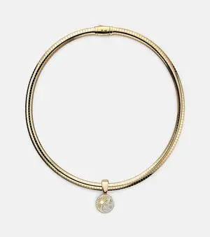 FOUNDRAE Balance Foundational Keys Necklace With Diamonds - Gold