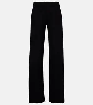 LESET Lauren Mid-rise Jersey Wide-leg Pants - Black