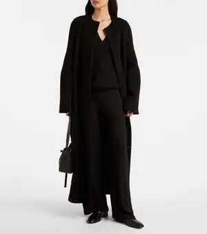 LESET Mid-rise Wide-leg Jersey Pants - Black