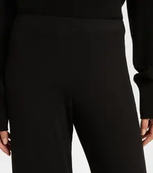 LESET Mid-rise Wide-leg Jersey Pants - Black