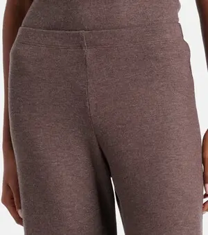 LESET Mid-rise Wide-leg Jersey Pants - Brown