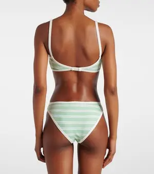 Marysia Ligne Striped Bikini Top - Green
