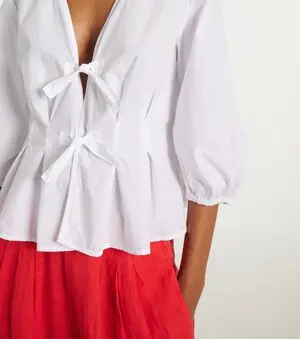 Velvet By Graham & Spencer Riri Cotton Poplin Blouse
