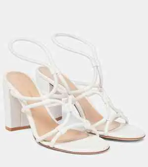 GIANVITO ROSSI Cage 85 Leather Sandals - White