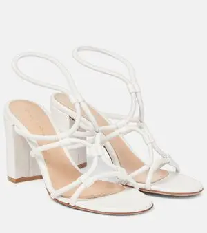 GIANVITO ROSSI Leather Cage 85 Sandals - White