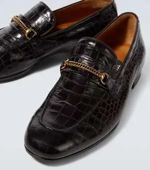 TOM FORD Gigi Croc-effect Leather Loafers