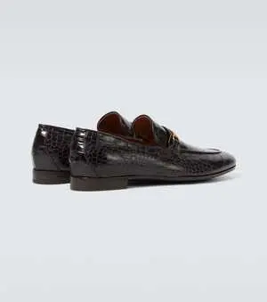 TOM FORD Gigi Croc-effect Leather Loafers