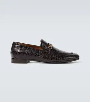 TOM FORD Gigi Croc-effect Leather Loafers - Black