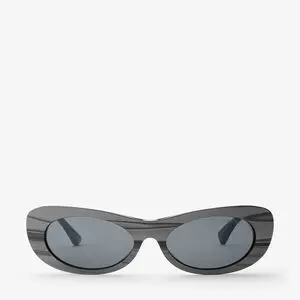 JIMMY CHOO Danny Striped Oval Sunglasses - Striped Black