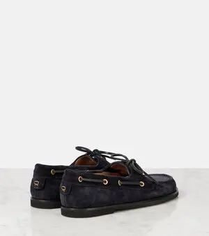 GIANVITO ROSSI Vandée Suede Boat Shoes - Blue