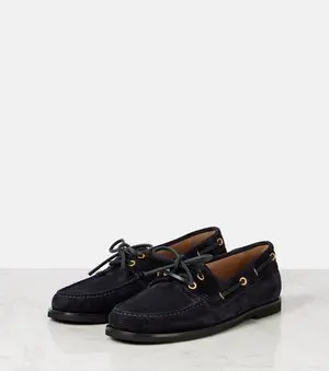 GIANVITO ROSSI Vandée Suede Boat Shoes - Blue