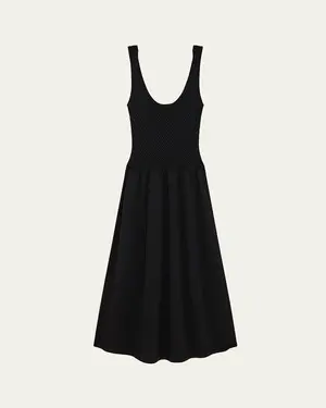 Theory Textured Drop-waist Midi Dress