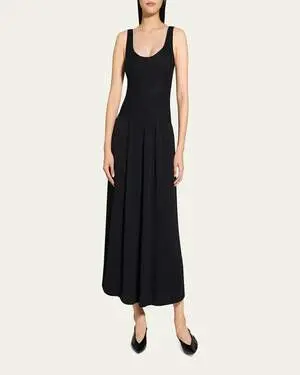 Theory Textured Drop-waist Midi Dress