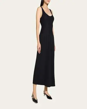 Theory Textured Drop-waist Midi Dress