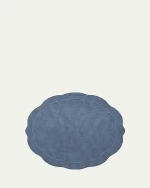 KIM SEYBERT Tailored Faux Leather Placemat - Blue