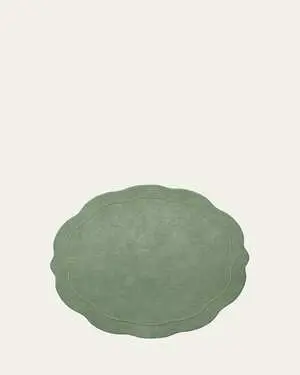 KIM SEYBERT Tailored Faux Leather Placemat - Green