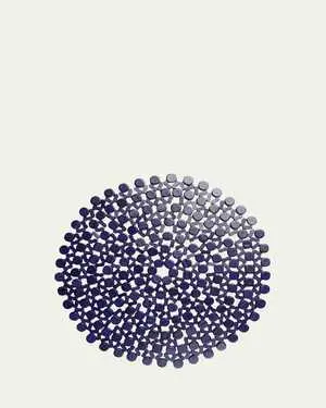 KIM SEYBERT Round Bamboo Placemat - Navy