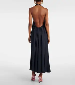 Jacquemus Norma Draped Open-back Maxi Dress - Blue