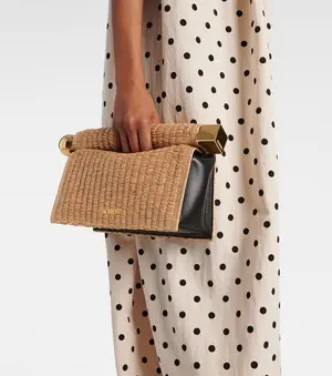 Jacquemus Rond Carre Woven Raffia-effect Clutch