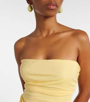 Staud Mariana Ruched Maxi Dress - Yellow