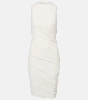 Rick Owens Lilies Luna Gathered Midi Dress - Grey