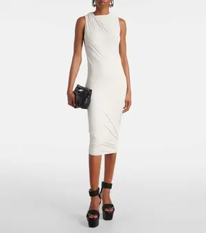 Rick Owens Lilies Luna Gathered Midi Dress