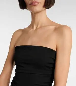 Staud Mariana Ruched Jersey Maxi Dress - Black