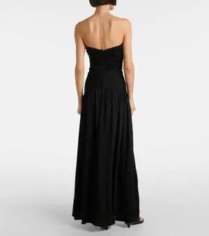 Staud Mariana Ruched Jersey Maxi Dress - Black