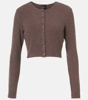 LESET Lauren Cropped Jersey Cardigan