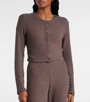LESET Lauren Cropped Jersey Cardigan